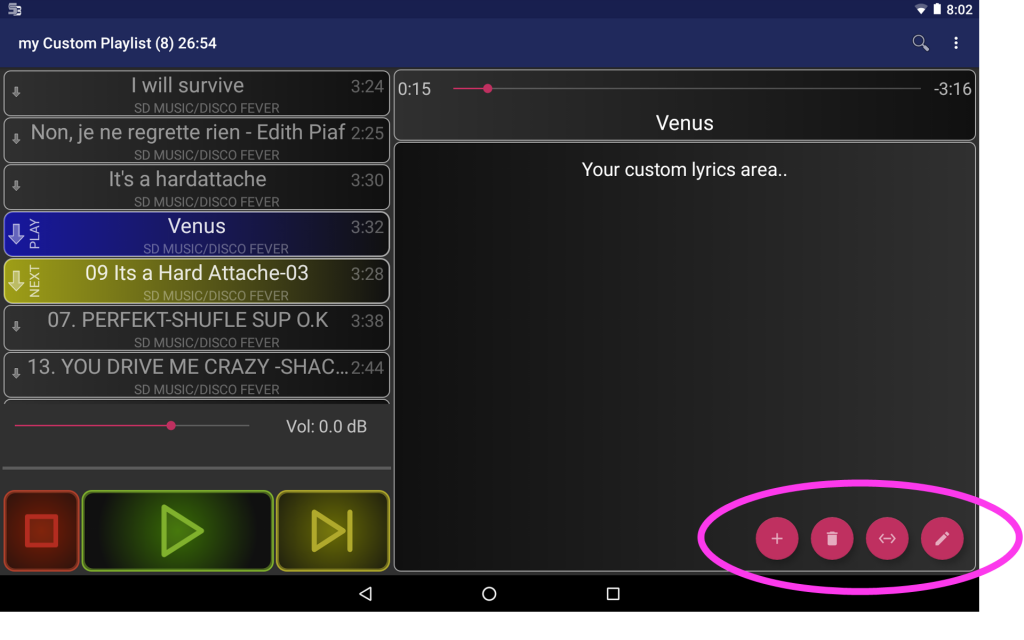 Add Lyrics Backing Track Player